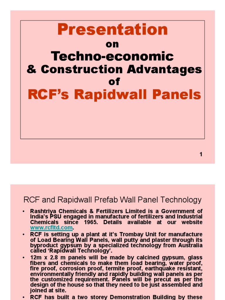 RCF's Rapidwall Panels | PDF | Plaster | Concrete