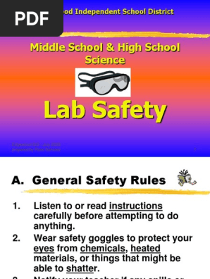 High School Science Lab Rules