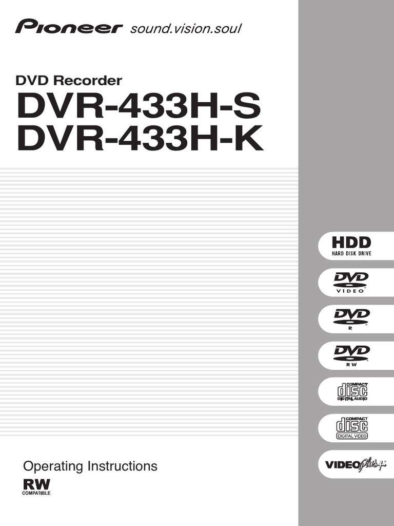 Pioneer Dvr-433 Hs | PDF | Ac Power Plugs And Sockets | Compact Disc