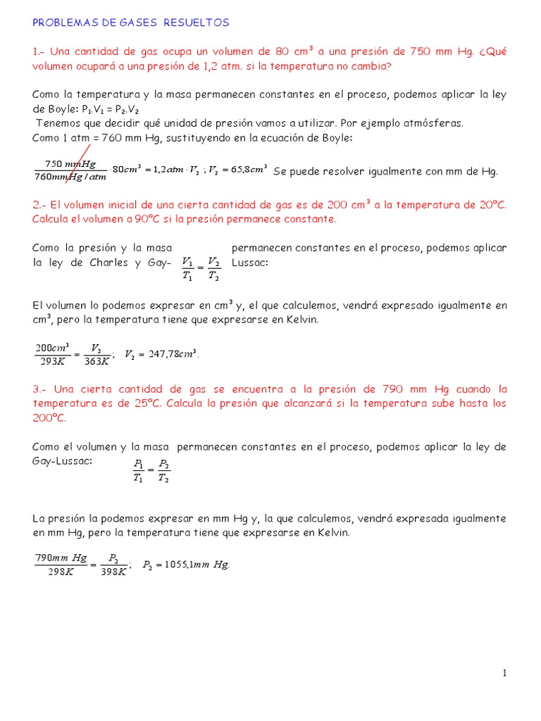 Ejercicios Resueltos de Gases Ideales | PDF | Gases | Mole (Unidad)