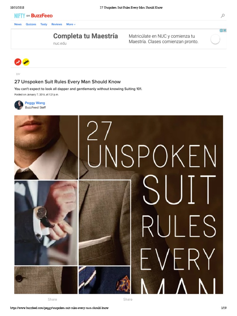 27 Suit Rules | PDF | Suit (Clothing) | Fashion
