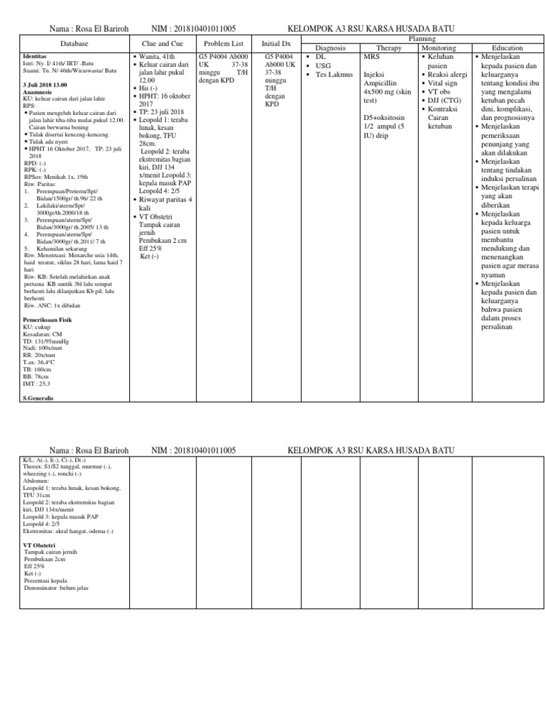 Pomr Rosa El Bariroh - KPD - Rs Karsa Husada Batu | PDF