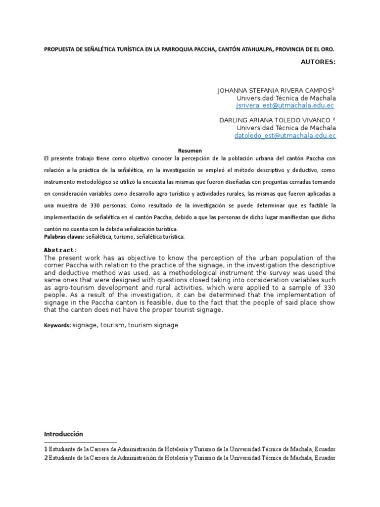 Articulo Paccha Ultimo | PDF | Turismo | Ecuador