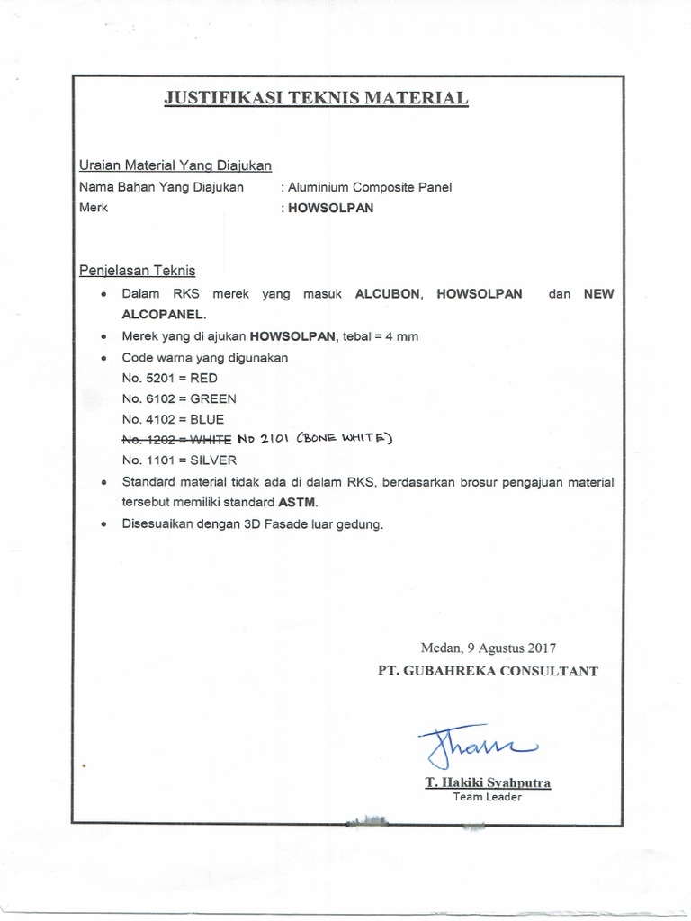 Justek, Approval Material Howsolpan | PDF