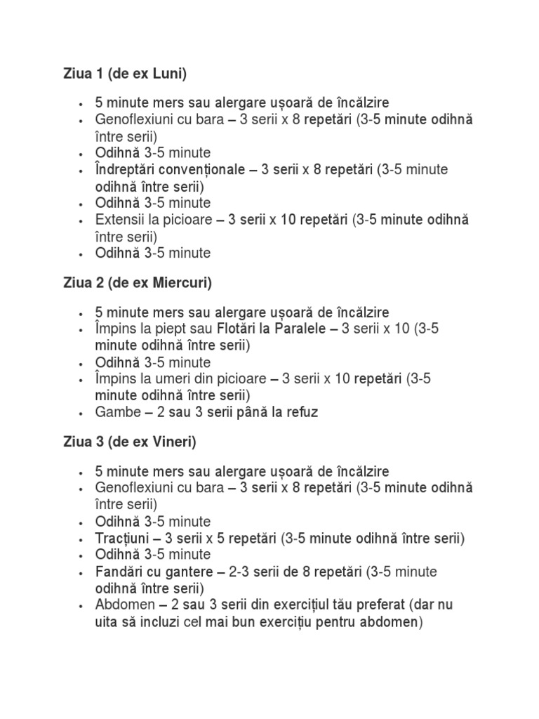 Exercitii Sala | PDF