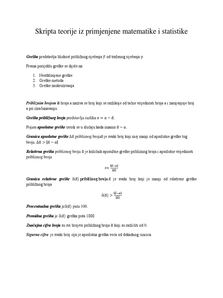 Skripta Teorije Iz Matematike | PDF