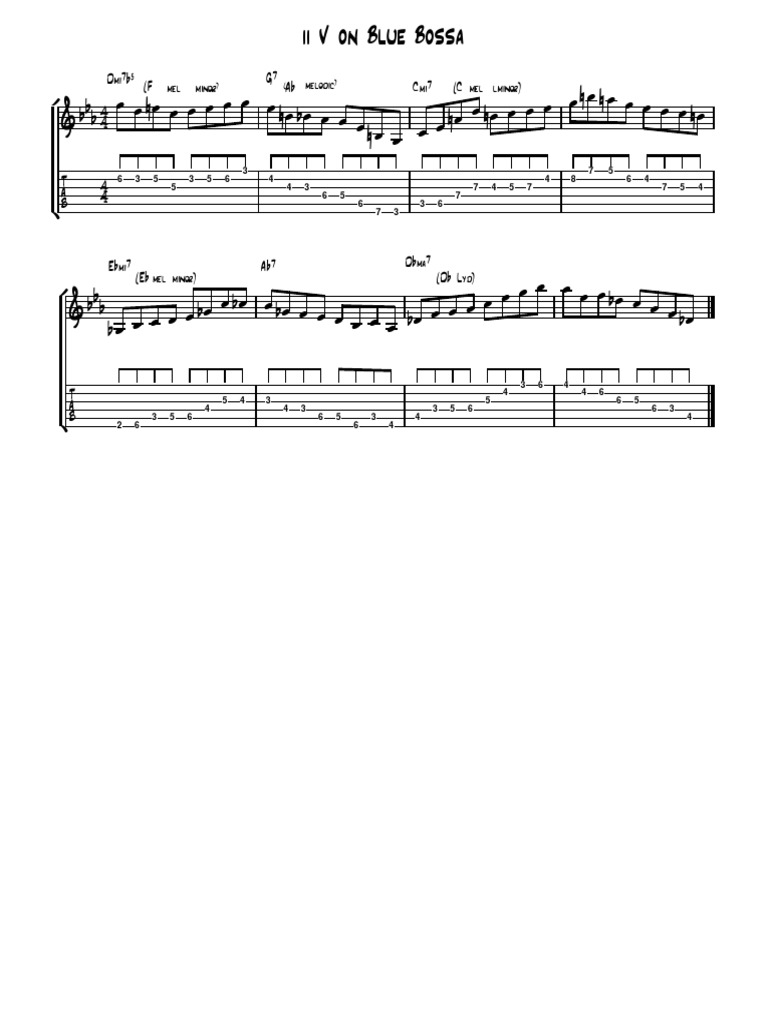 Blue Bossa chord progression analysis | PDF