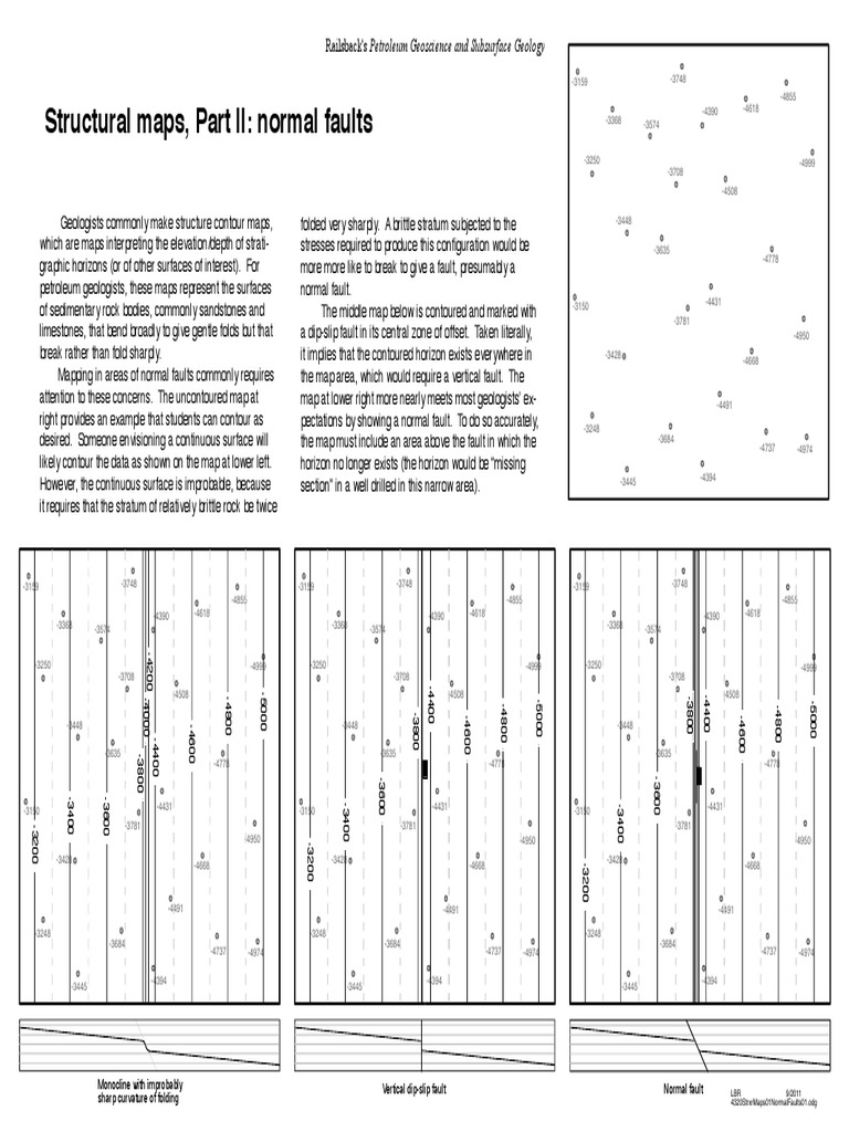 Structural maps, Part II: normal faults | PDF | Fault (Geology) | Geology