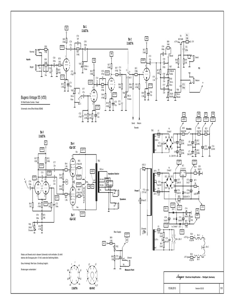 Bugera Vintage 55 Schematic Overview | PDF | Components | Electrical ...