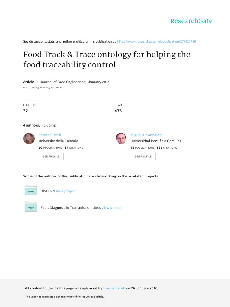 1.food Track & Trace Ontology For Helping The Food Traceability Control ...