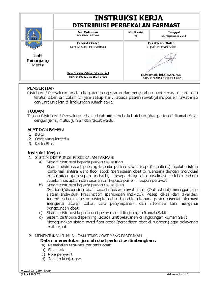 Sop Distribusi Obat Pkm Pdf