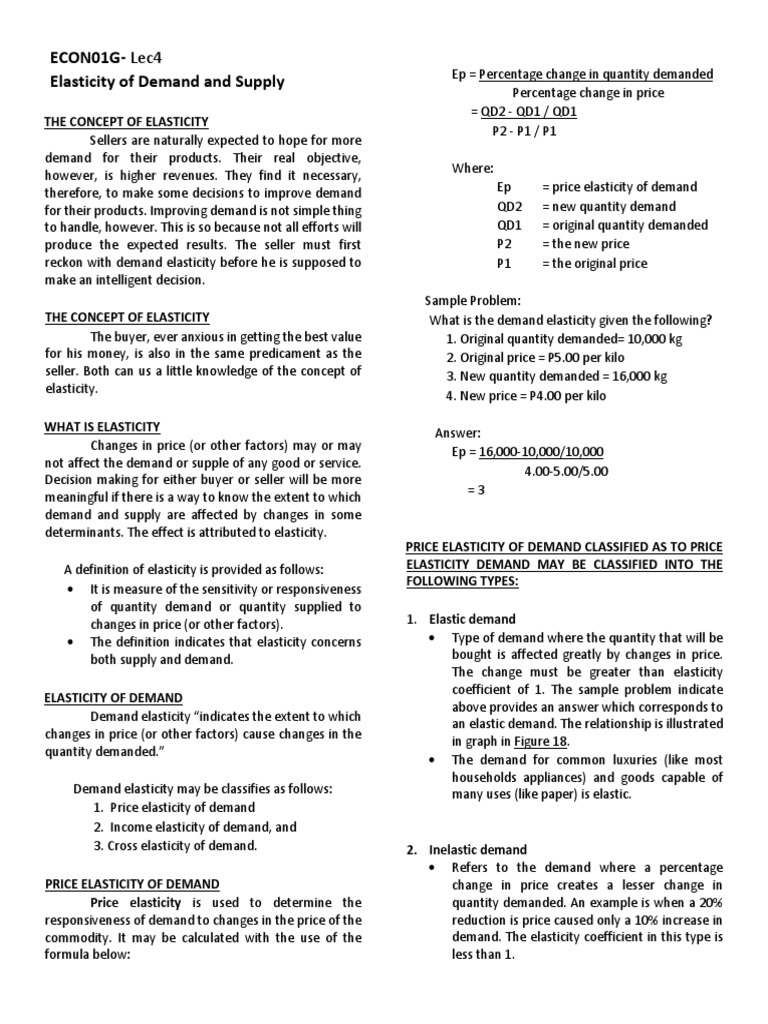 Understanding Demand Elasticity | PDF | Price Elasticity Of Demand | Demand
