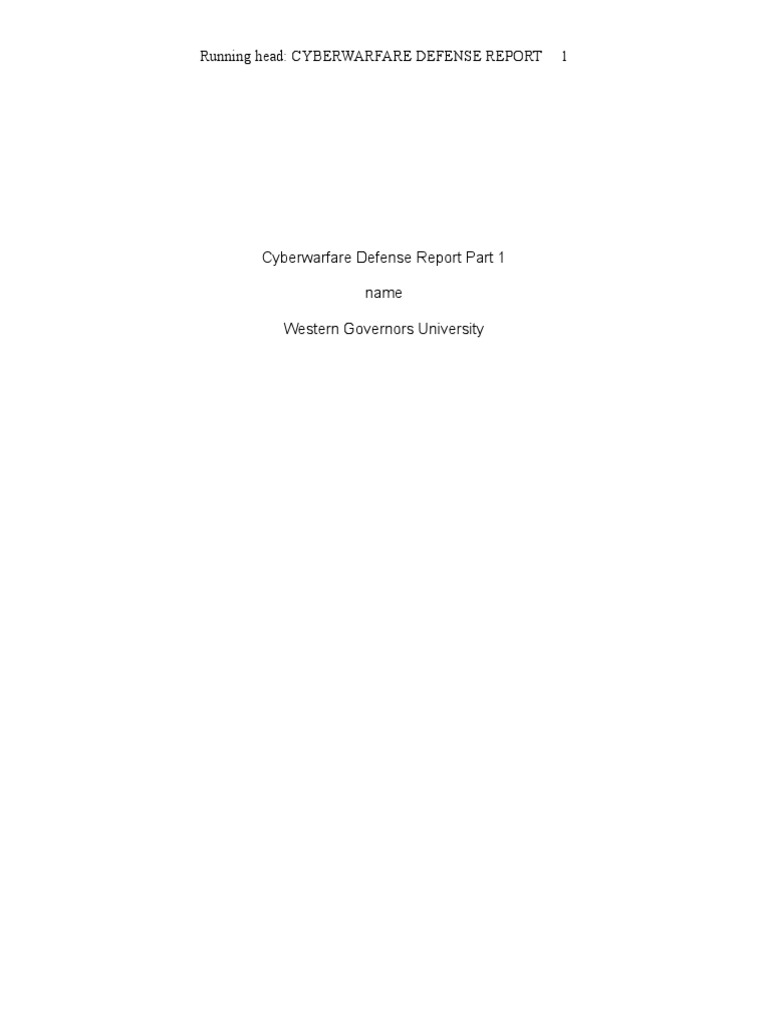 WGU Cyberwarfare Task 1 | PDF | Cyberwarfare | Security