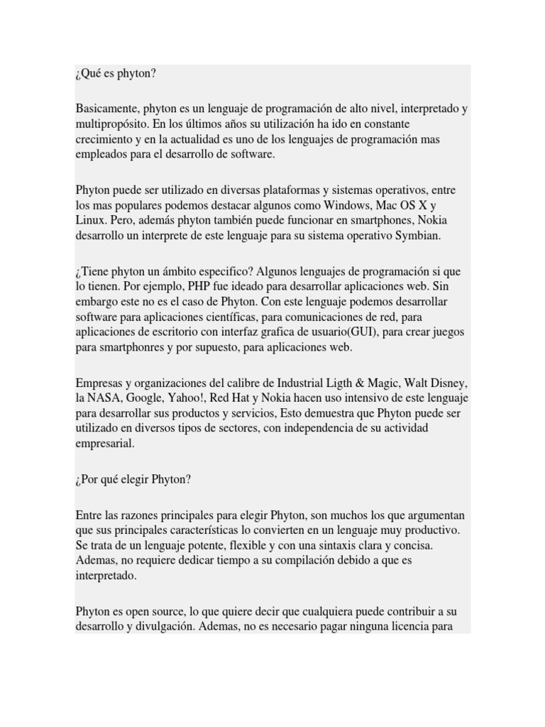 Python | PDF | Python (lenguaje de programación) | Lenguaje de programación Python | PDF | Python (lenguaje de programación) | Lenguaje de programación