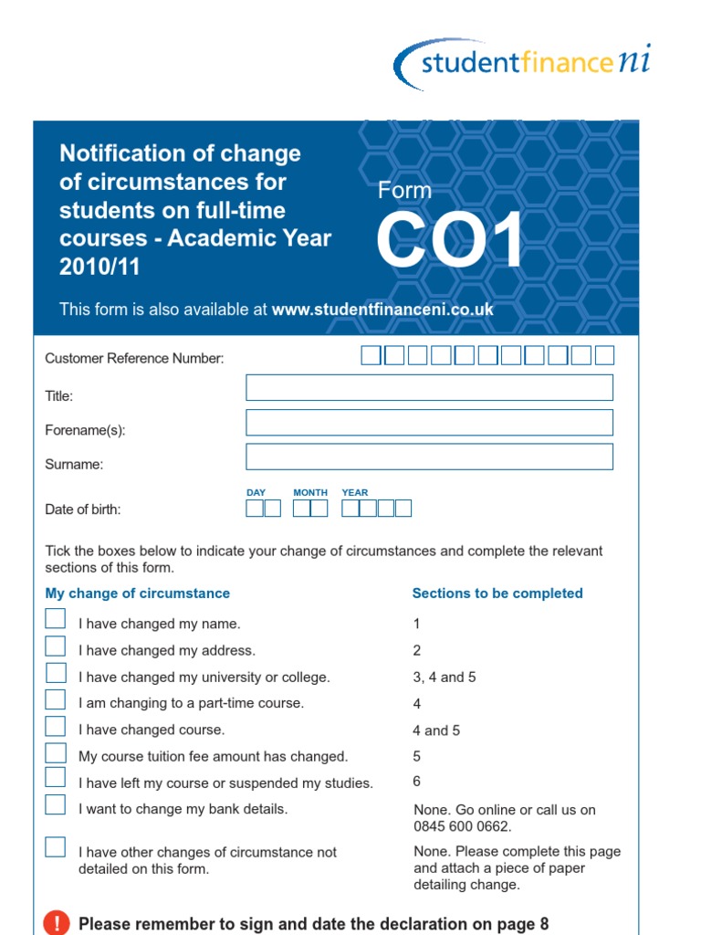Sfni Co1 Form Online | Undergraduate Education | College