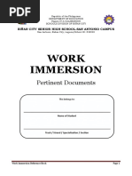 Requirements For Work Immersion | PDF | Career & Growth