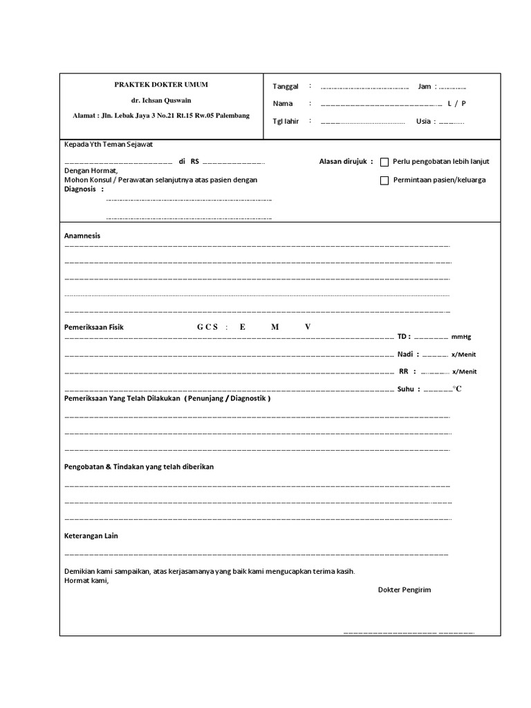 APK - Form Rujukan Eksternal | PDF