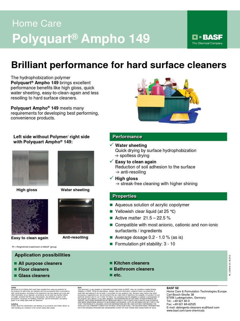 08 120603e OPP Polyquart Ampho 149 Home Care | PDF | Contractual Term ...