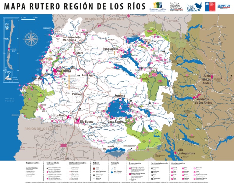 Mapa Rutero Región de Los Ríos | Naturaleza
