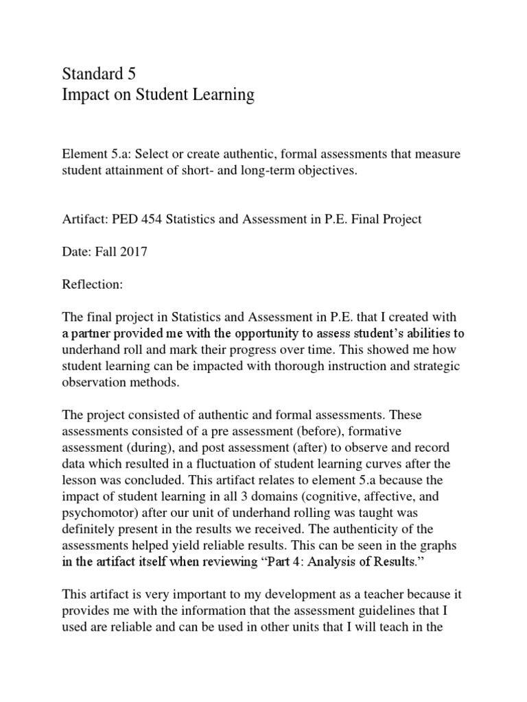 Standard 5 Reflection | PDF