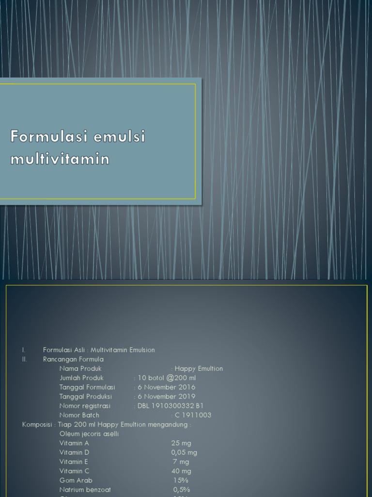 Formulasi Emulsi Multivitamin | PDF