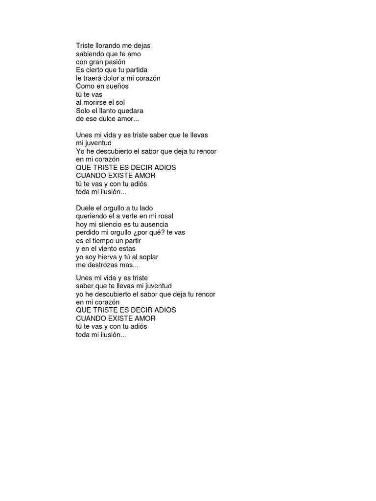 Letras de La Cancion Tu Partida - Proyeccion | PDF | Ocio