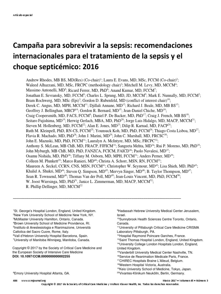SurvivingSepsisCampaignInternational Spanish 2018 | PDF | Sepsis ...