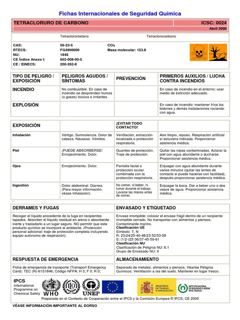 Ficha de Seguridad-Cloroformo | PDF | Magnesio | Ozono