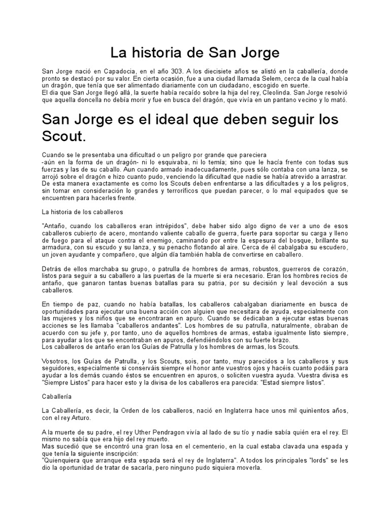 Historia y legado de San Jorge | PDF | Caballero | Exploración