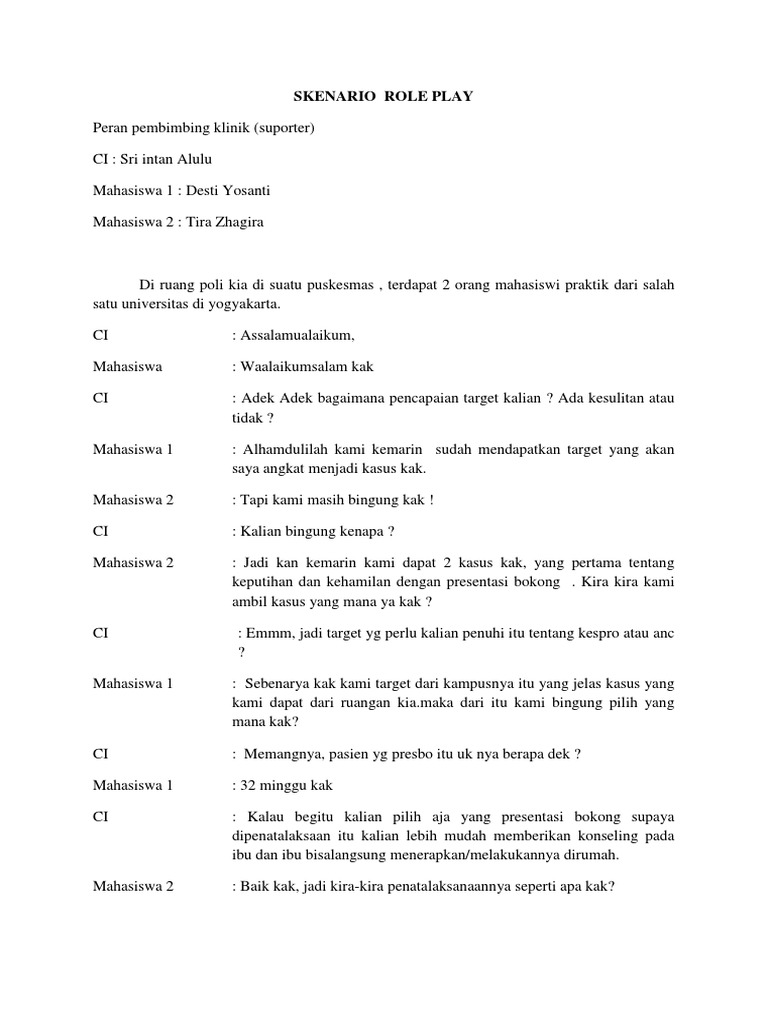 Skenario Role Play | PDF