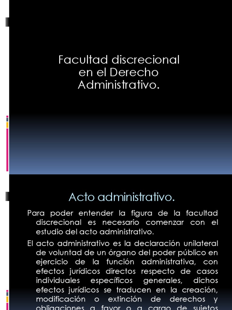Facultad Discrecional en El Derecho Administrativo | PDF | Virtud ...