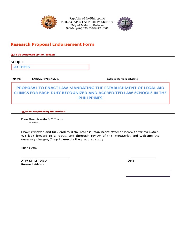 Research Proposal Endorsement Form | PDF