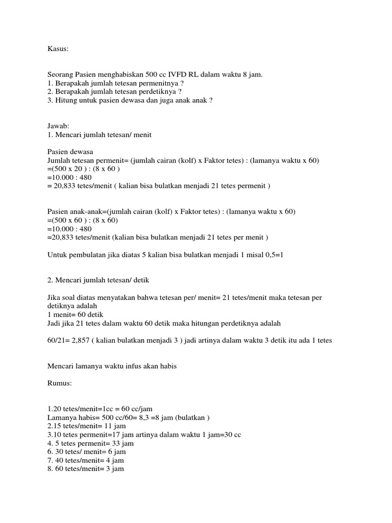 Contoh Soal Pemasangan Infus | PDF