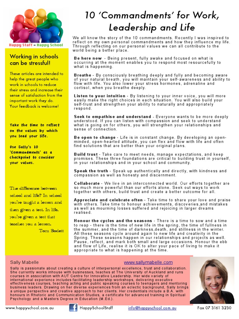 10 Commandments For Work, Leadership, and Life | PDF