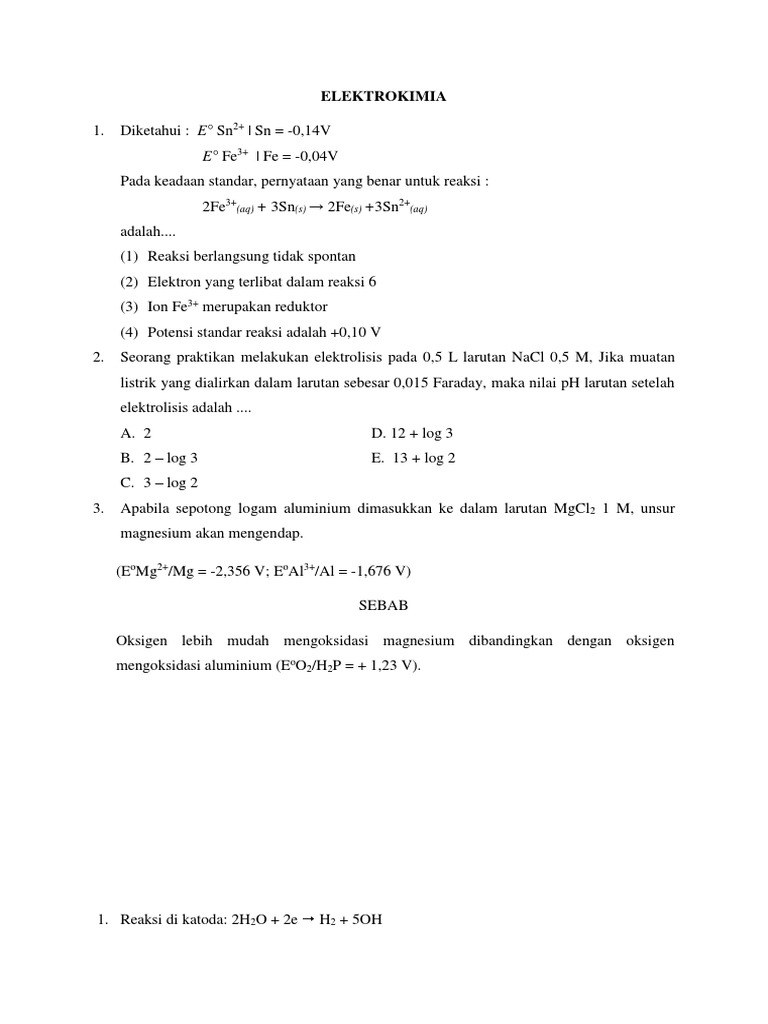 ELEKTROKIMIA | PDF | Metode & Bahan Ajar
