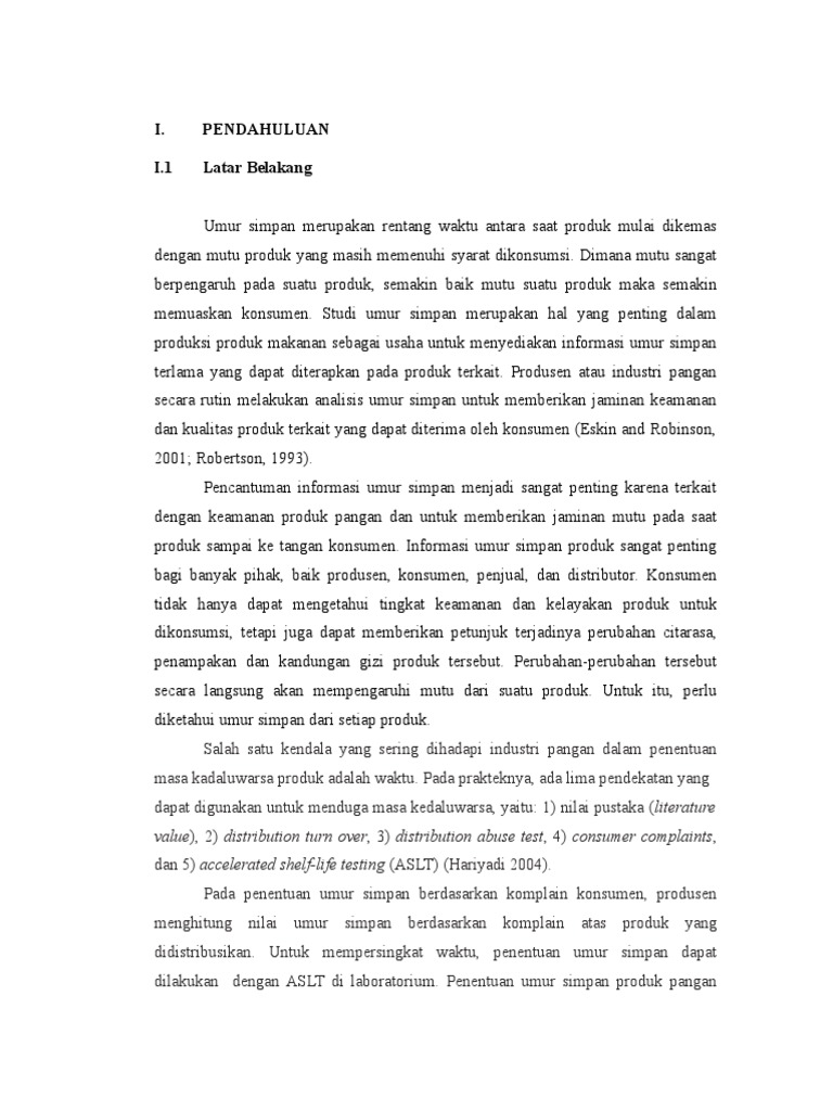 Analisis Umur Simpan Produk Tepung | PDF | Kesehatan Holistik