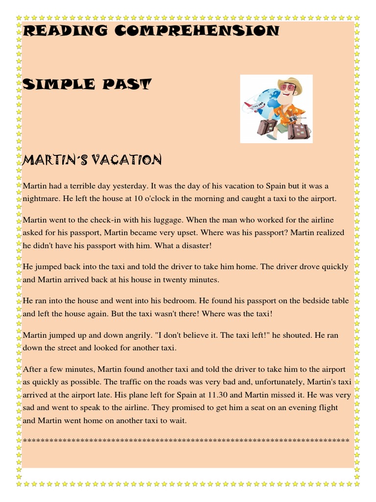 Martin's Vacation: Past Tense Comprehension | PDF | Violence