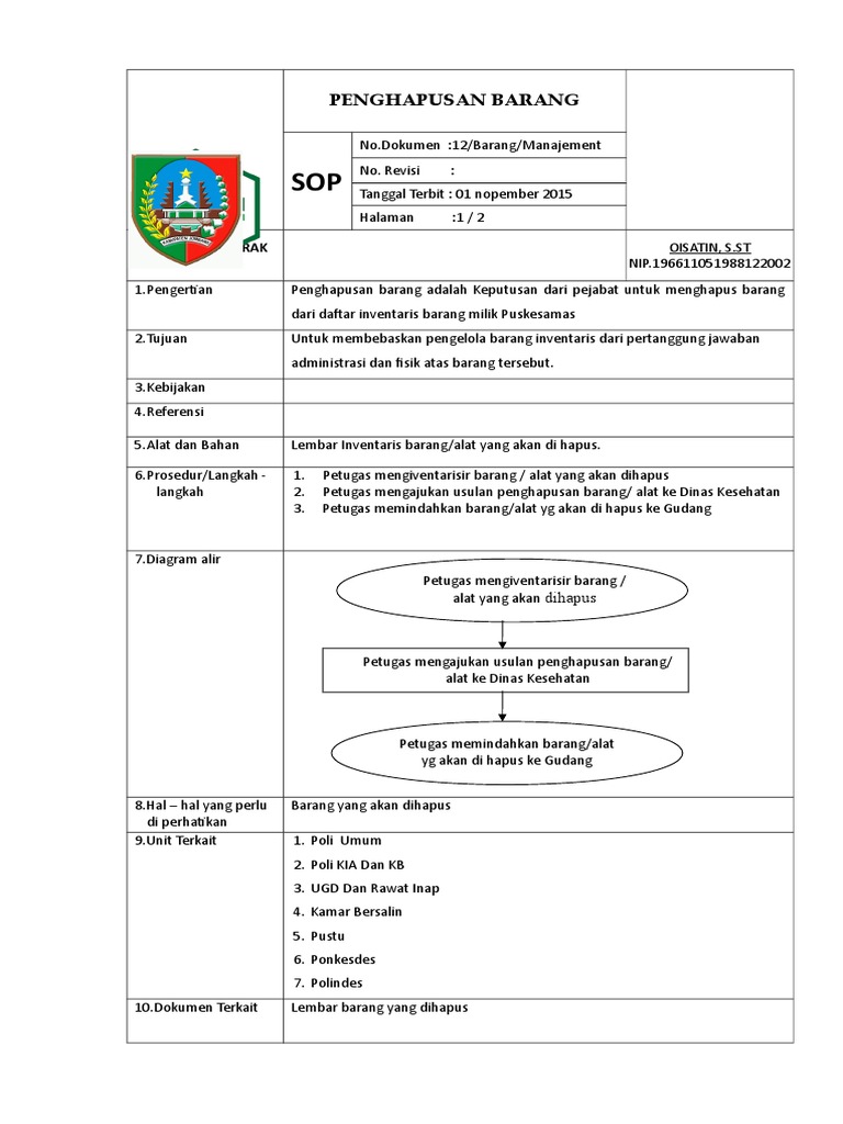 Sop Penghapusan Barang | PDF