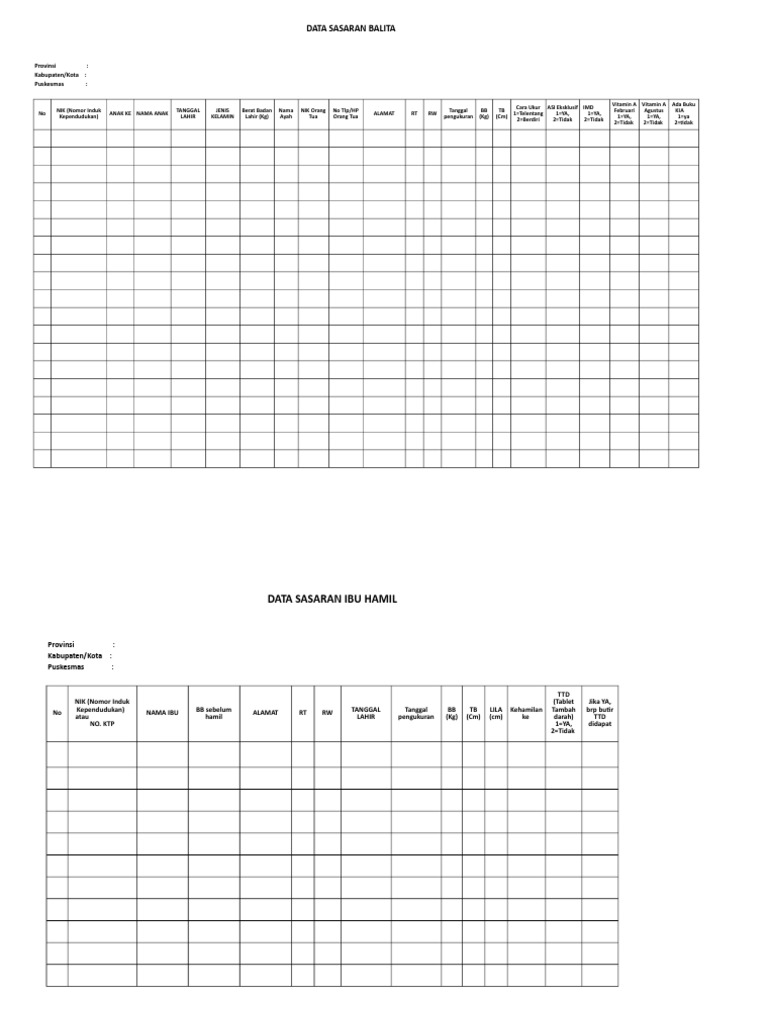 Format Data Sasaran E-Ppgbm | PDF
