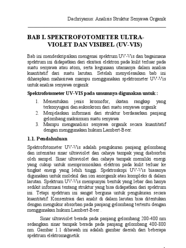 Penggunaan Spektrofotometer UV-Vis | PDF