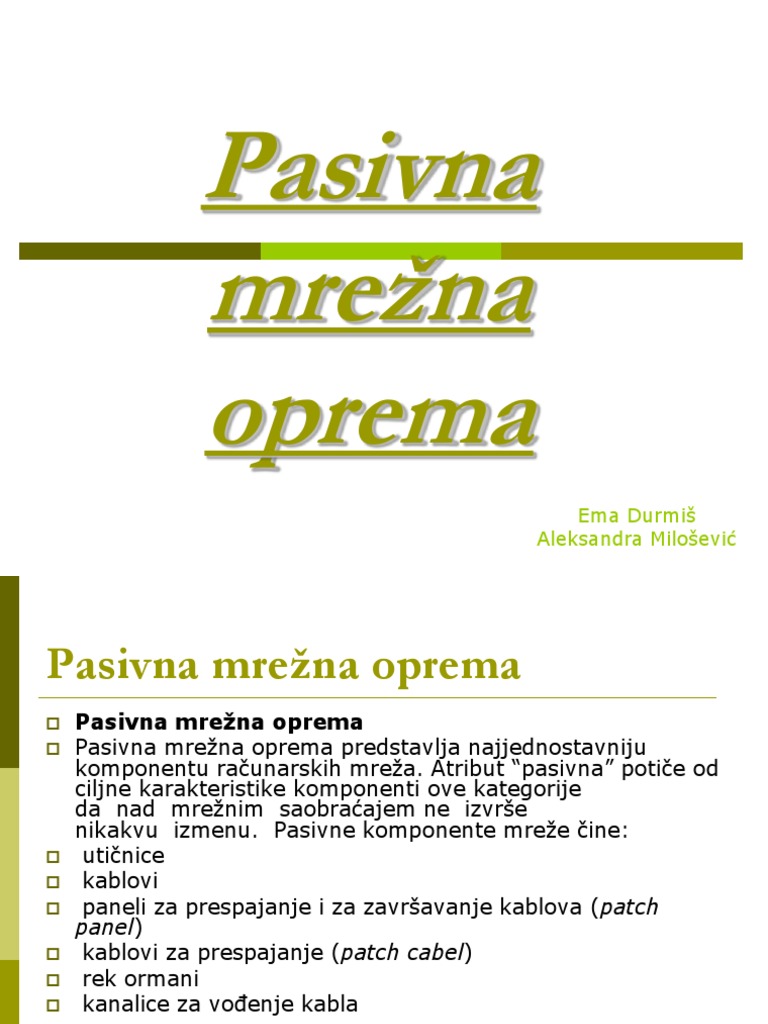 Pasivna Oprema | PDF
