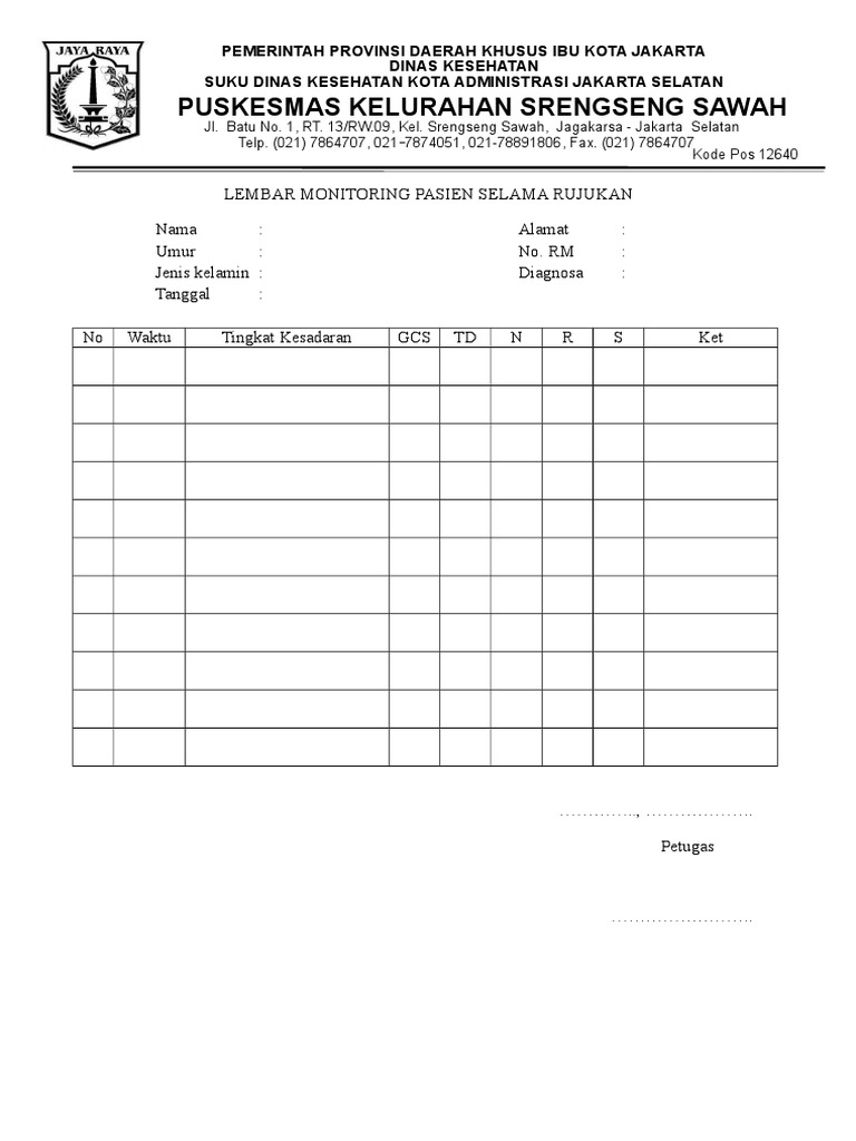 FORM Monitoring Pasien Rujukan | PDF