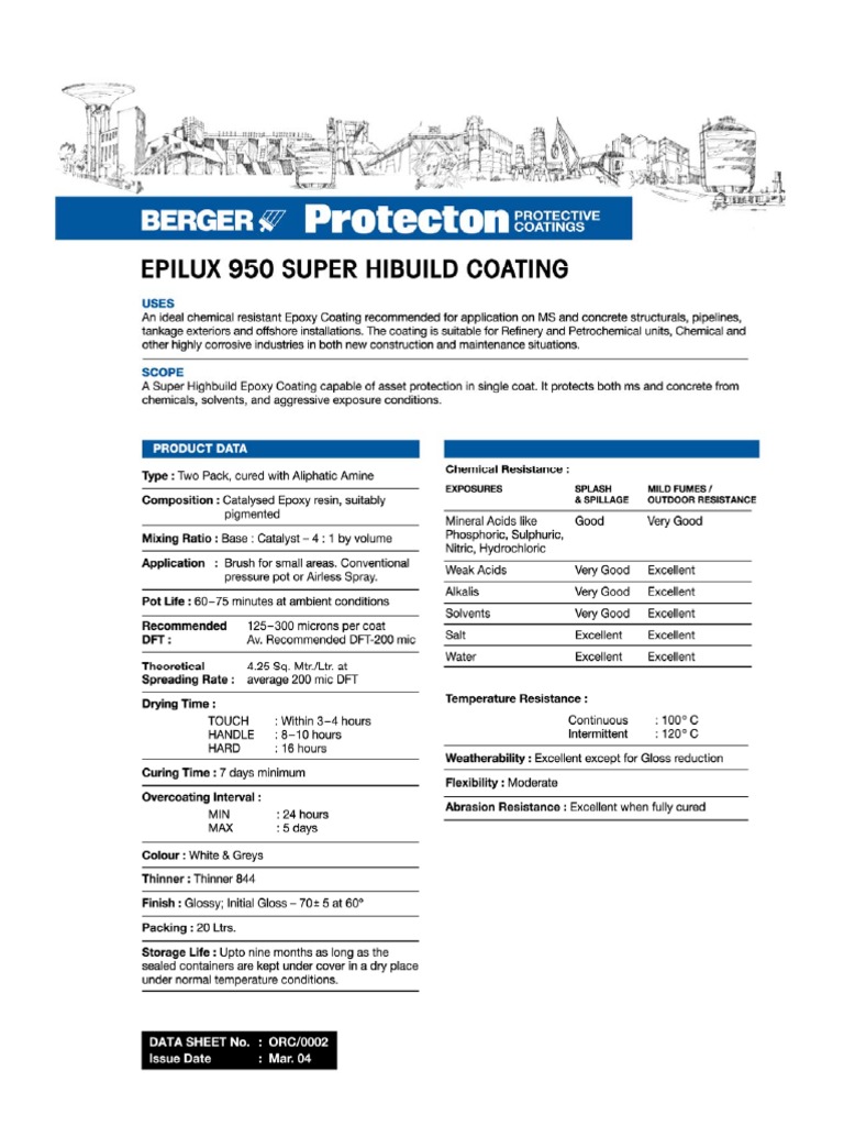 DS ORC 002 Epilux 950 Super Hibuild Coating | PDF
