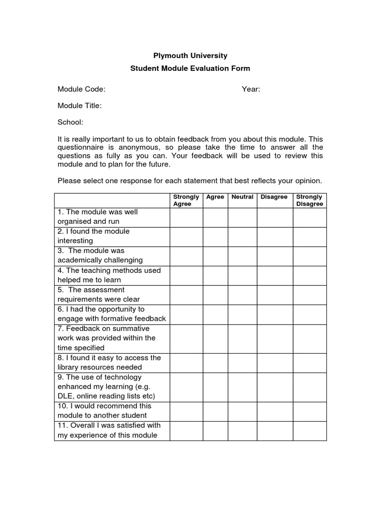 Student Feedback on Modules | PDF