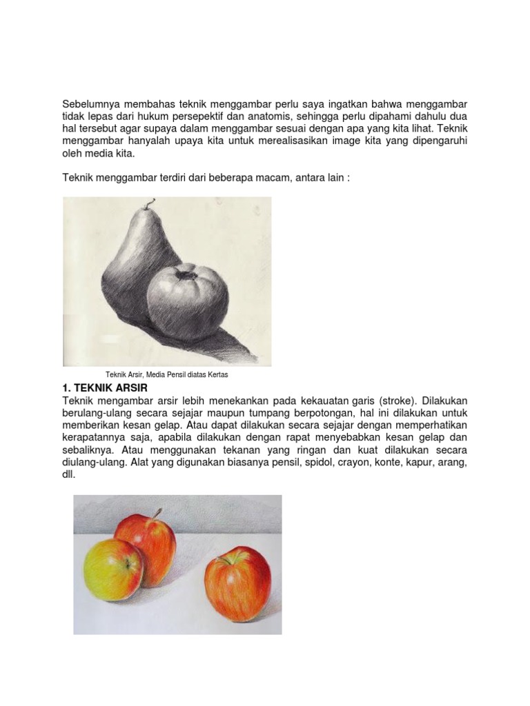 Macam Macam Teknik Menggambar Bentuk Dan Model | PDF