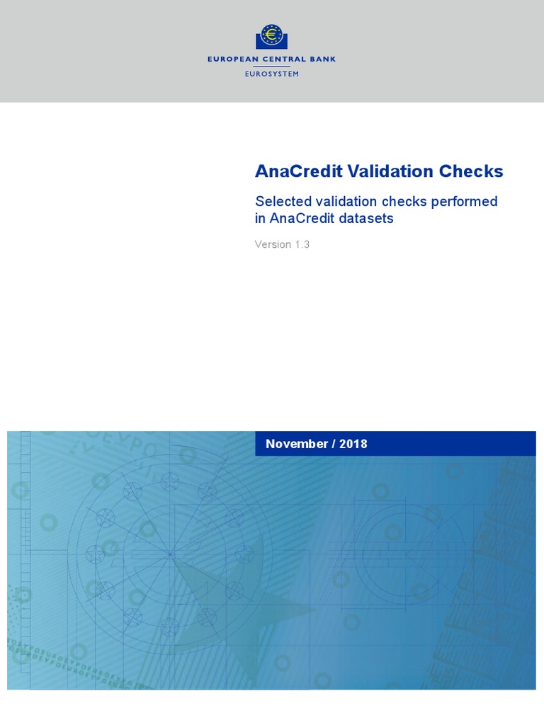 AnaCredit Validation Checks 201811.en | PDF | Verification And ...