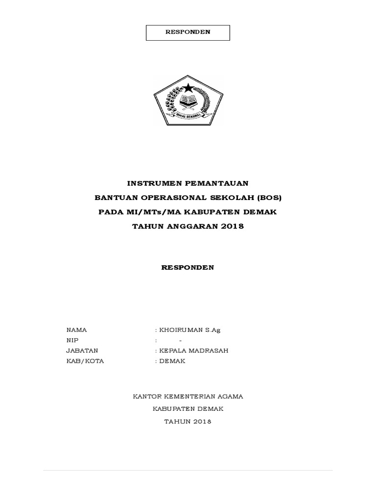 Instrumen Monev Bos Tahap II | PDF