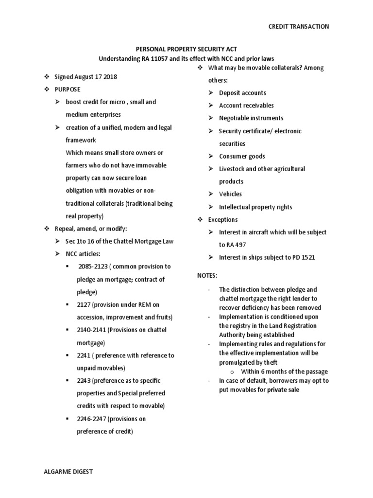 Understanding RA 11057 and Its Effect With NCC and Prior Laws | PDF | Mortgage Law | Mortgage Loan