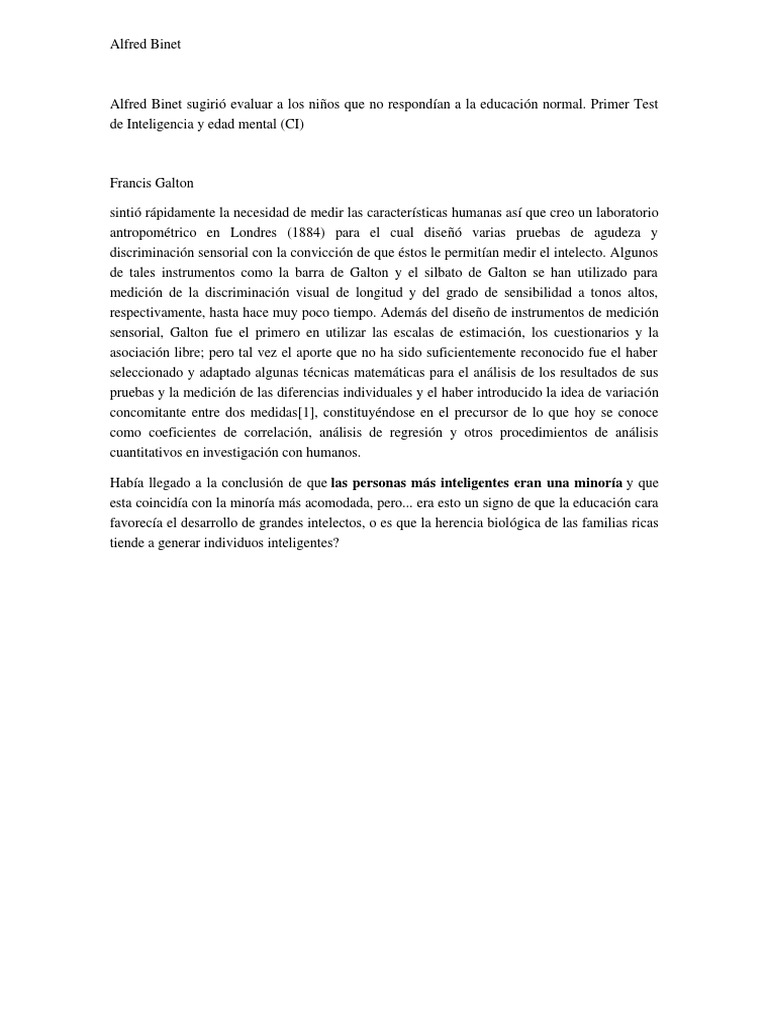 Alfred Binet | PDF | Francis Galton | Eugenesia