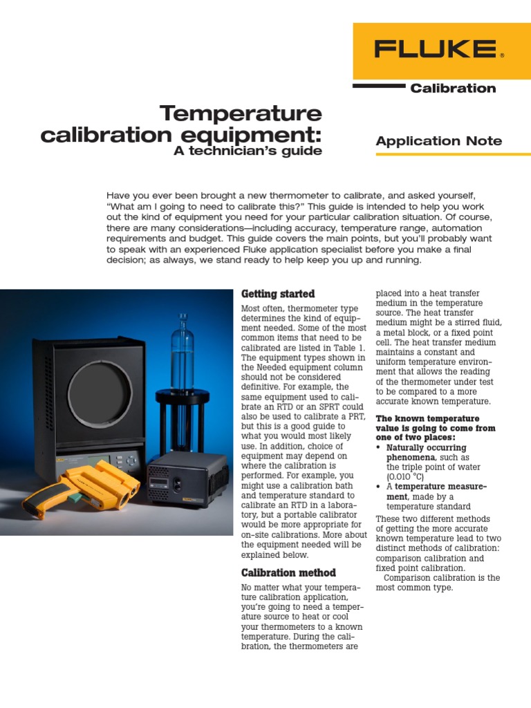 Temp Calibration Equipment FLUKE | PDF | Thermometer | Calibration